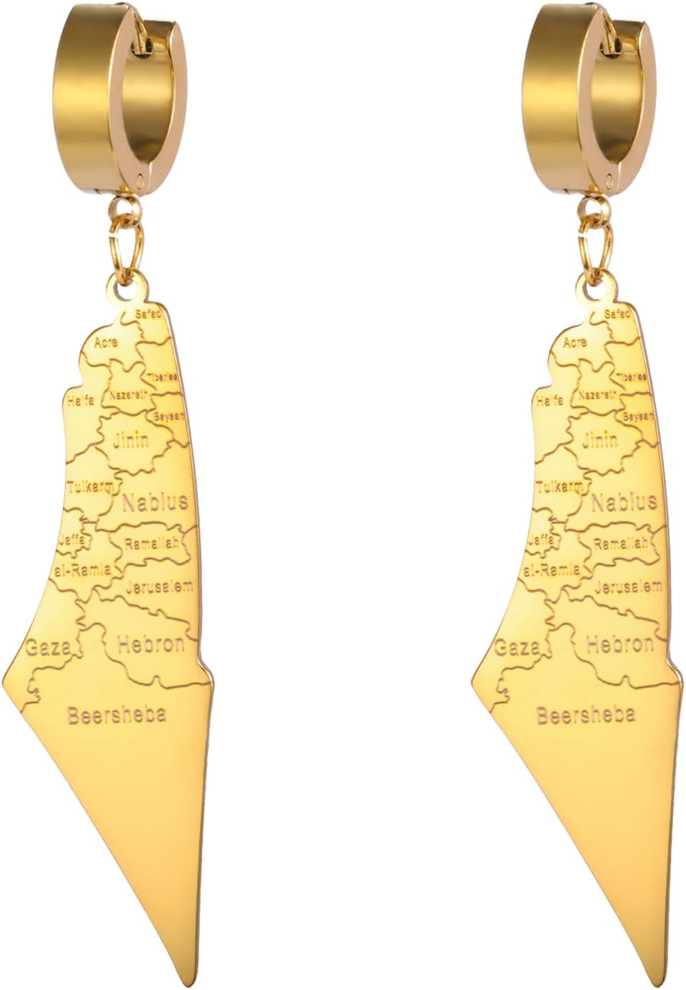 Palestine Dangle Drop Earrings for Women Palestine Map Country Flag ...