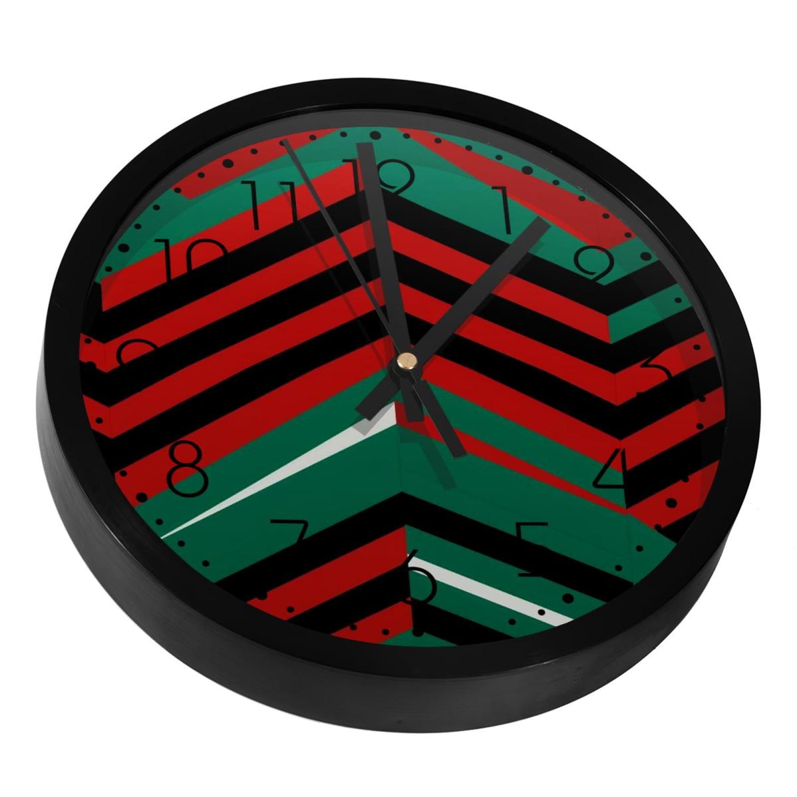 Palestine Flag Color Pattern Silent Wall Clock, Non Ticking Battery ...