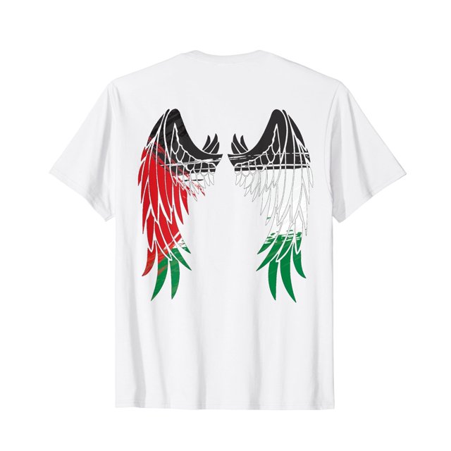 Palestine Flag Dad On Back Side Palestinian Angel Kids Wings T-Shirt ...