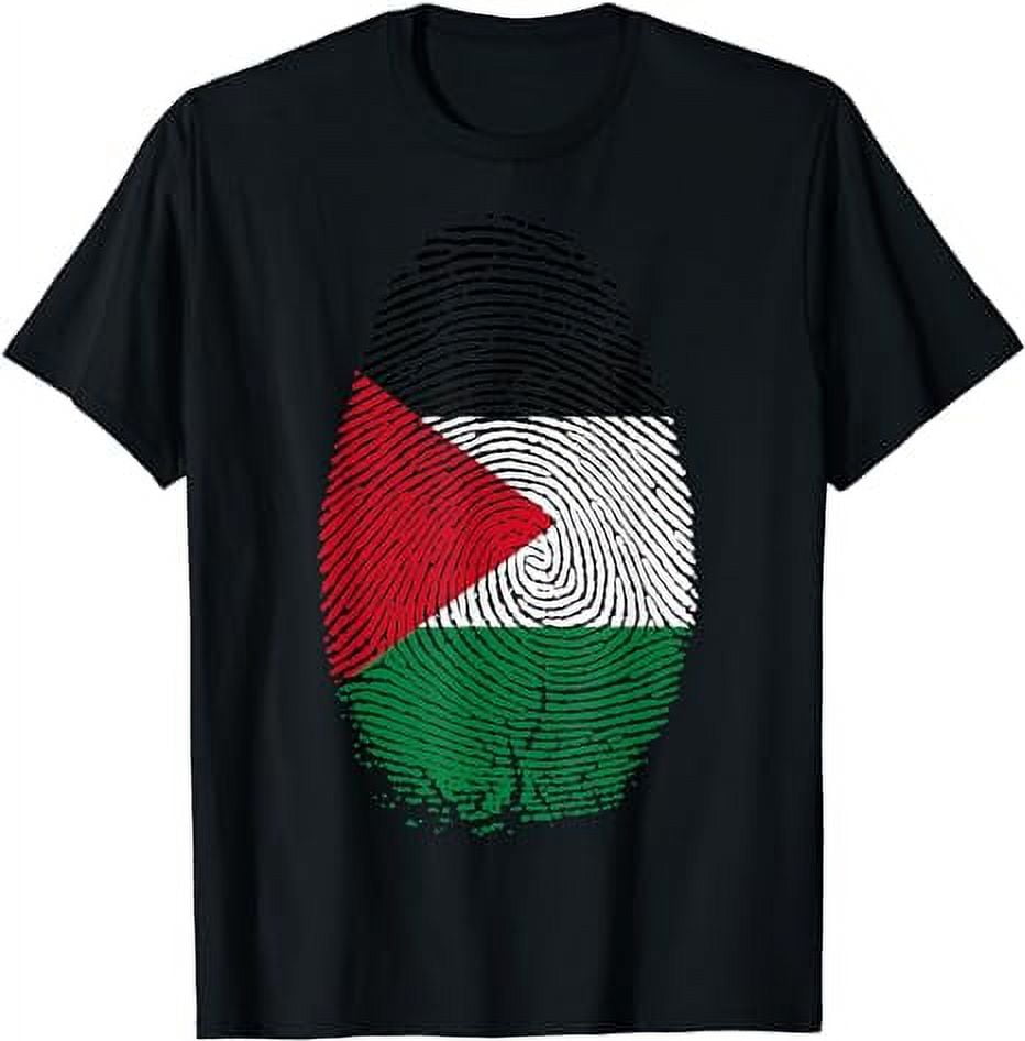 Palestine Flag Fingerprint in my DNA Gift Palestinians T-Shirt ...