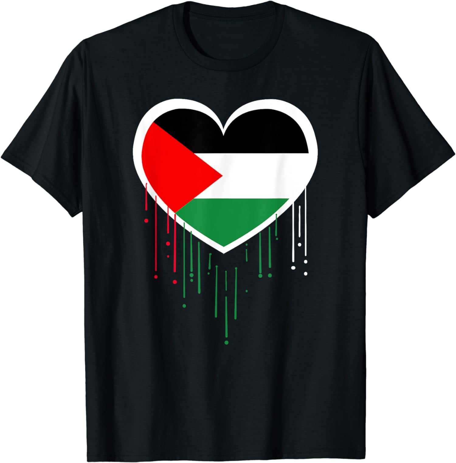 Palestine Flag Proud Palestinian Heritage Heart T-Shirt - Walmart.com
