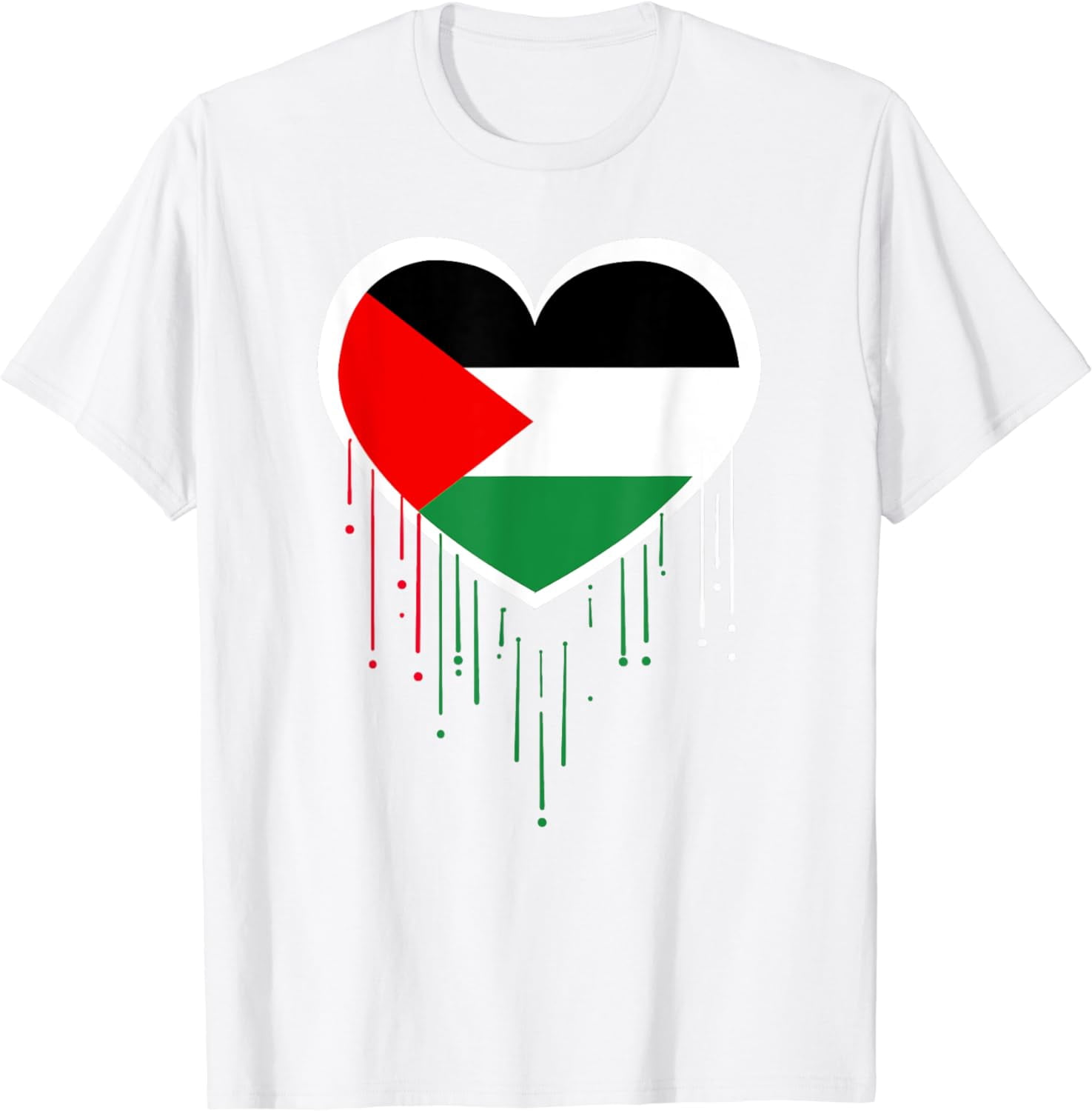 Palestine Flag Proud Palestinian Heritage Heart T-Shirt - Walmart.com