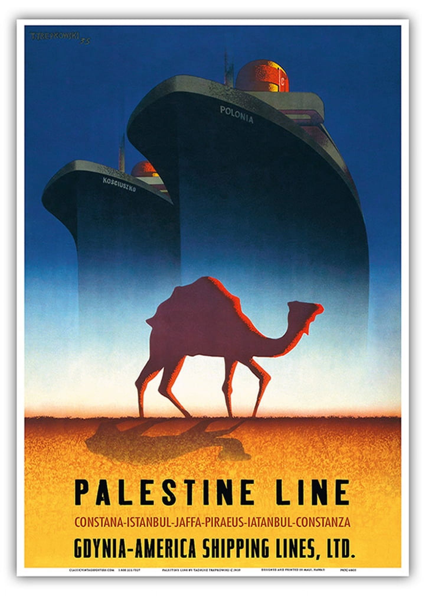 Palestine Line - Gdynia-America Shipping Lines SS Kościuszko & SS ...