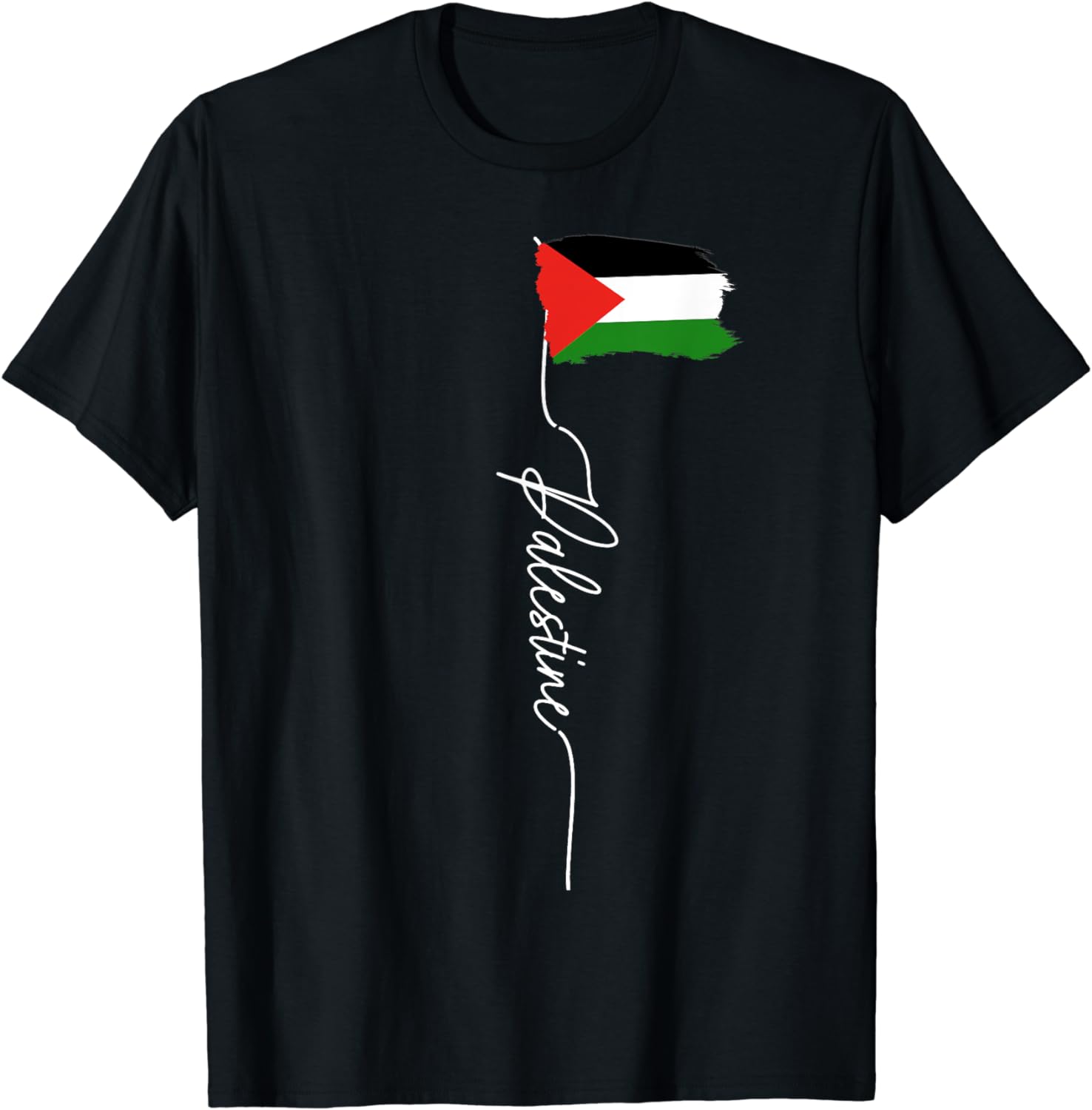 Palestine Signature Flag Elegant Patriotic Palestinian Flag T-Shirt ...