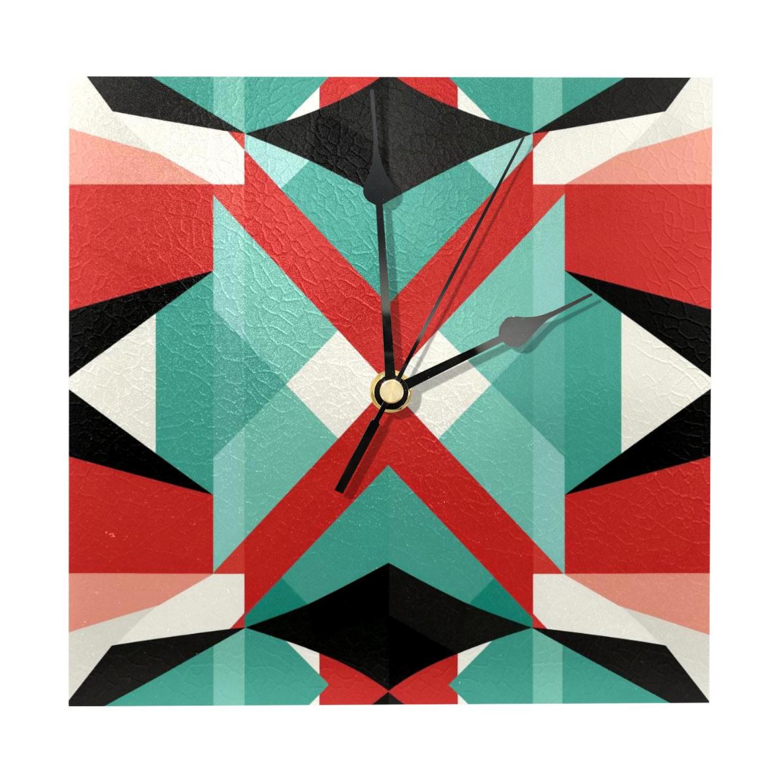 Palestine Wood Square Wall Clock, 7.87 in, Elegant Home Decor, Silent ...