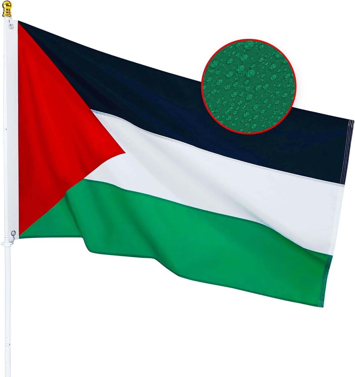 Palestinian Flag 3x5 ft Nylon Palestine National Flag with Brass ...