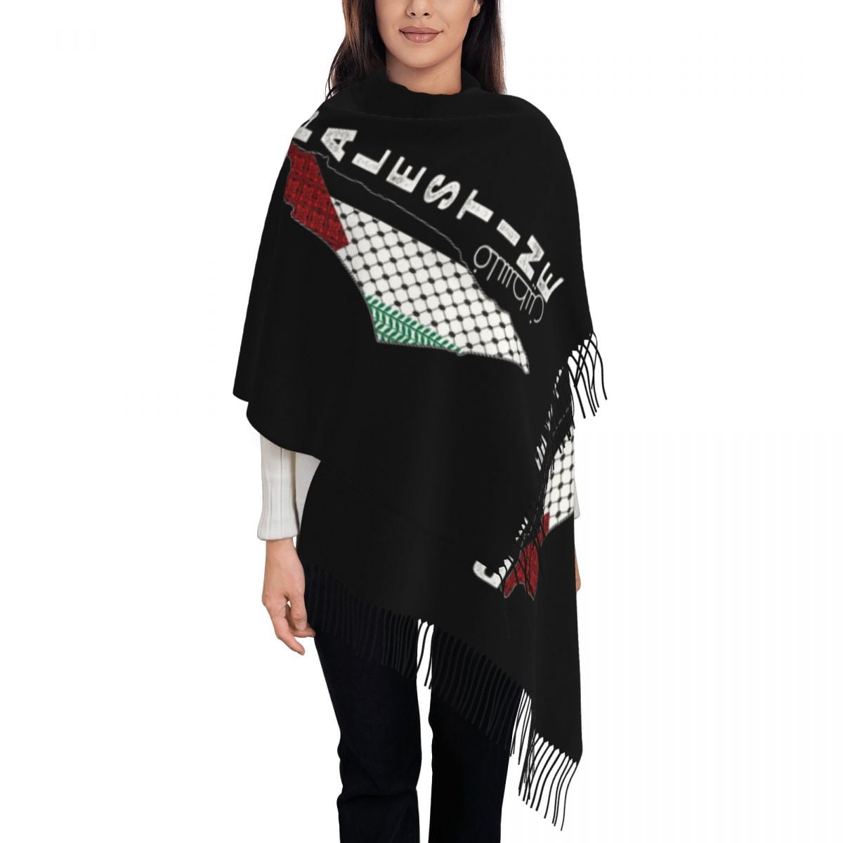 Palestinian Keffiyeh Pattern Scarf for Womens Winter Shawls and Wrap ...