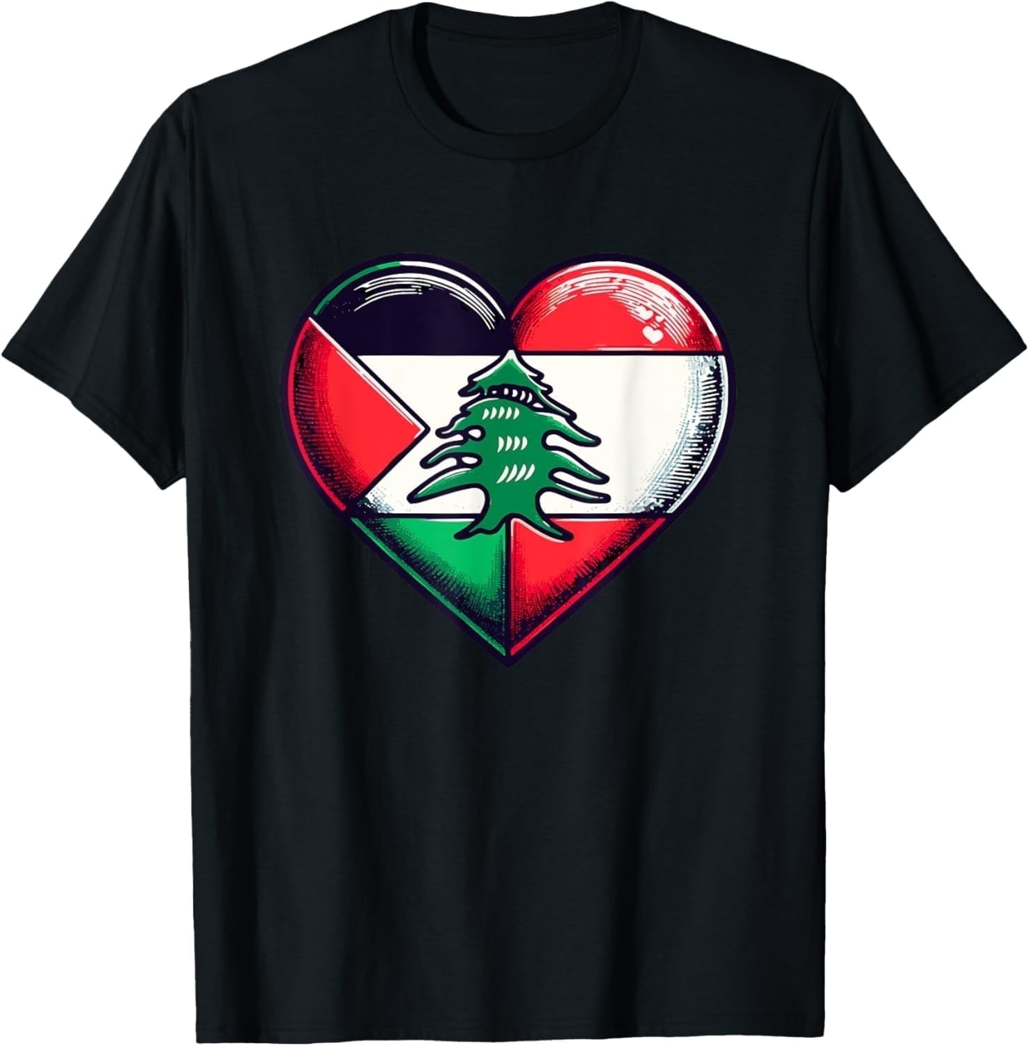 Palestinian Lebanese Heart Palestine Lebanon T-Shirt - Walmart.com