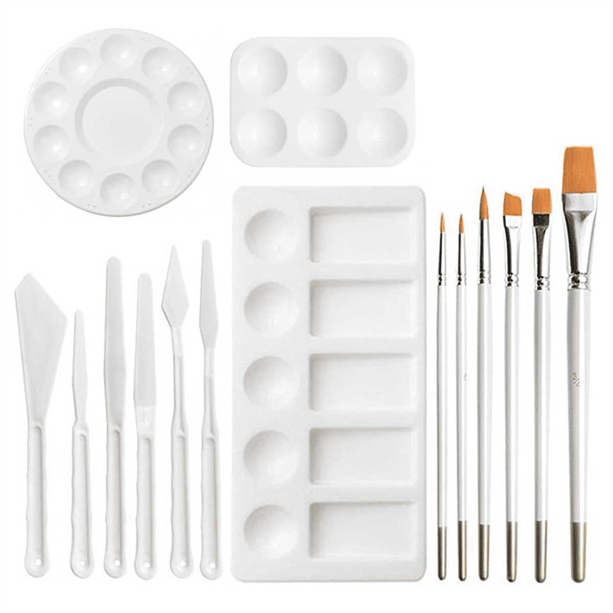 Palette Palette Paintbrush Scraper 15-Piece Set of Rectangular Palette ...