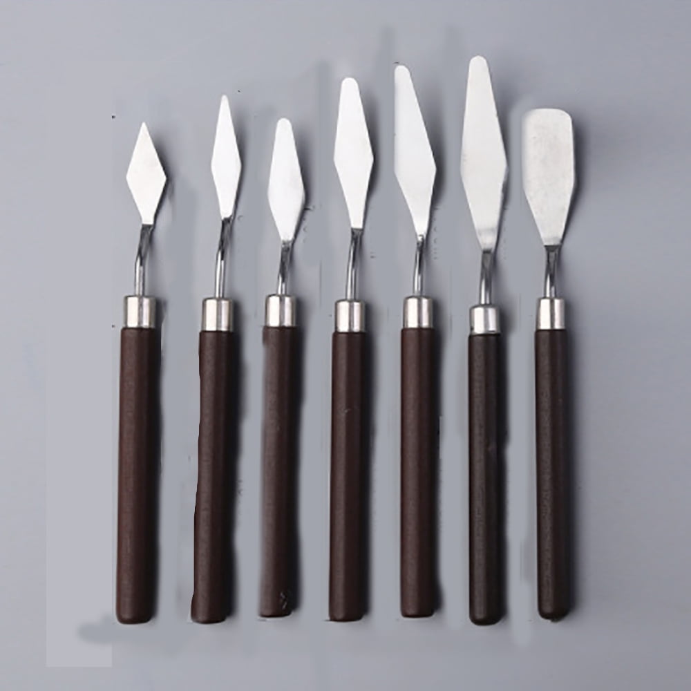 Palette knife, stainless steel painting knife set spatula with wooden ...