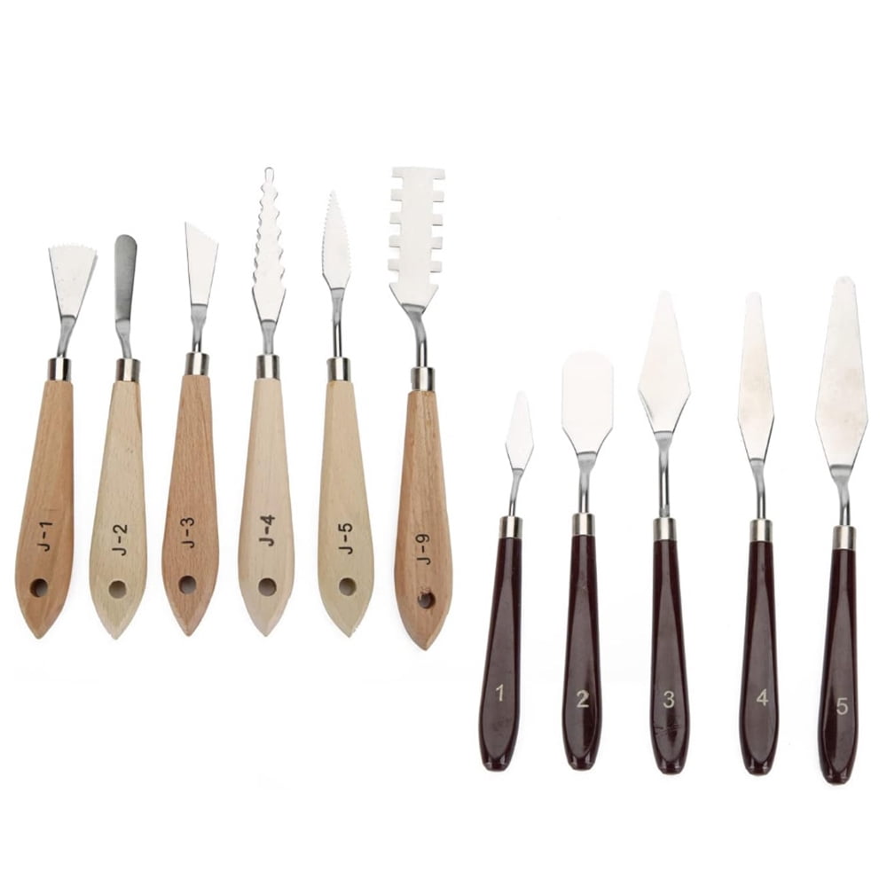 Palette knife, stainless steel painting knife set spatula with wooden ...