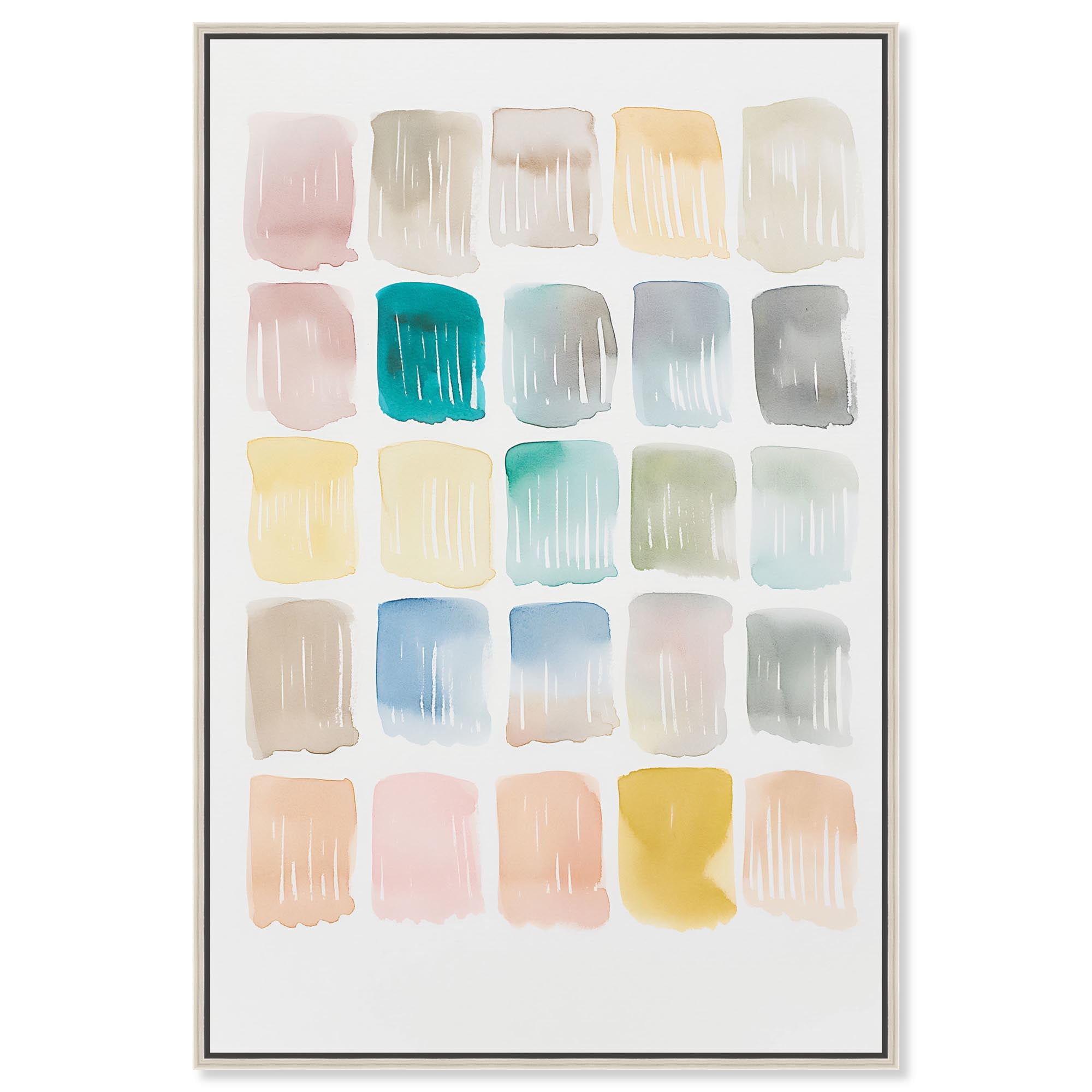 Palette of Calm Canvas Green Abstract Art by Art Remedy, Silver Frame ...