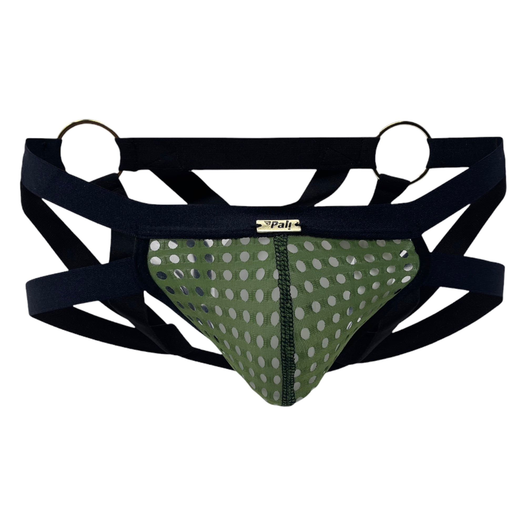 Pali Sexy Men's Perforated Jockstrap Underwear Nylon Jock Strap (Green ...