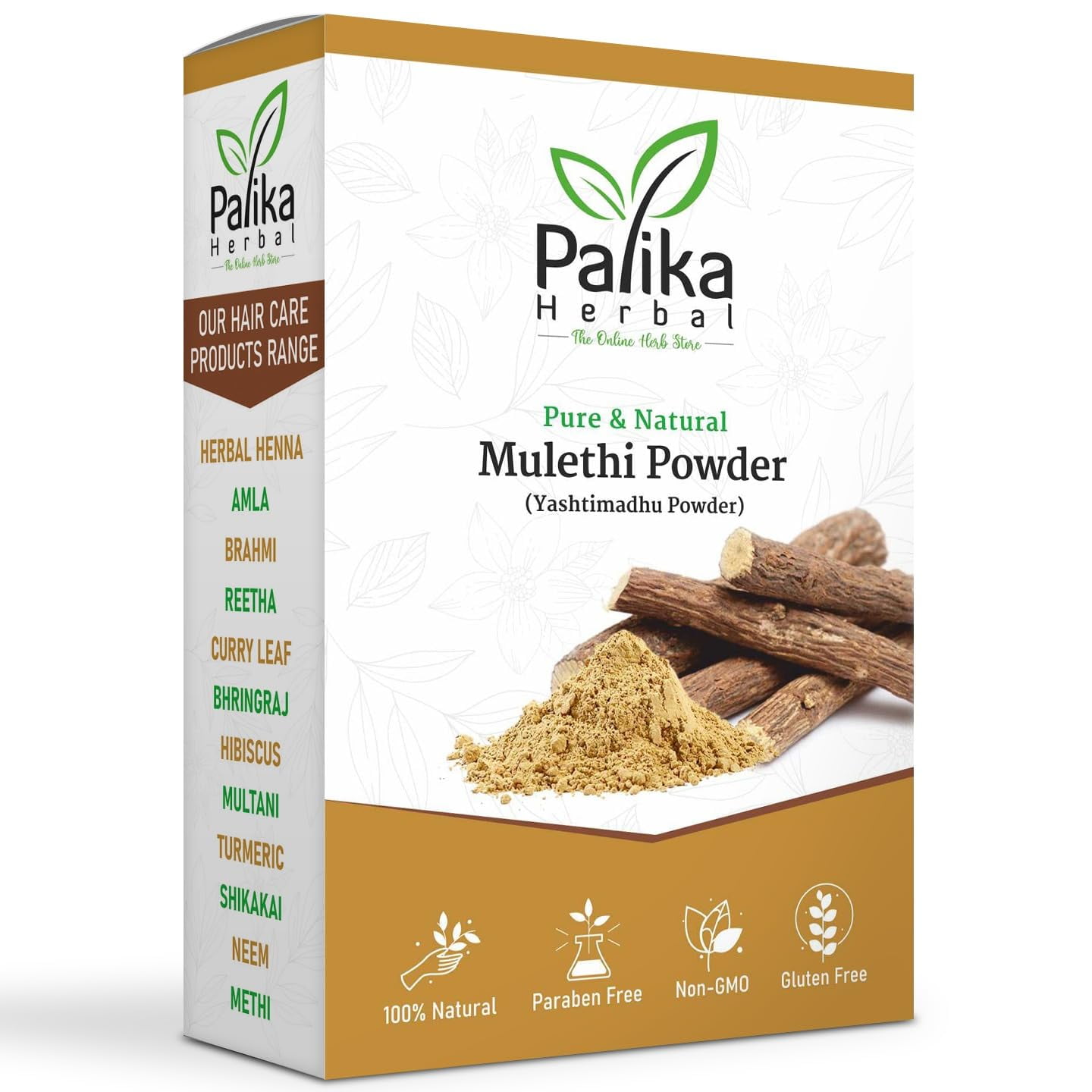 Palika Herbal Natural Mulethi Powder For Face Hair Yashtimadhu Powder ...