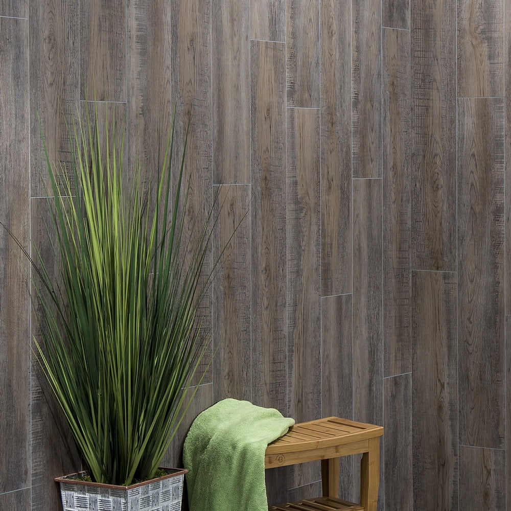 Palisade 11in x 4.5in Vinyl Wall Plank Sample in Oak Mocha - Walmart.com