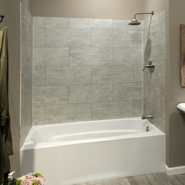 Palisade 23.2in x 11.1in Vinyl Wall Tile Shower Kit in Wind Gust ...