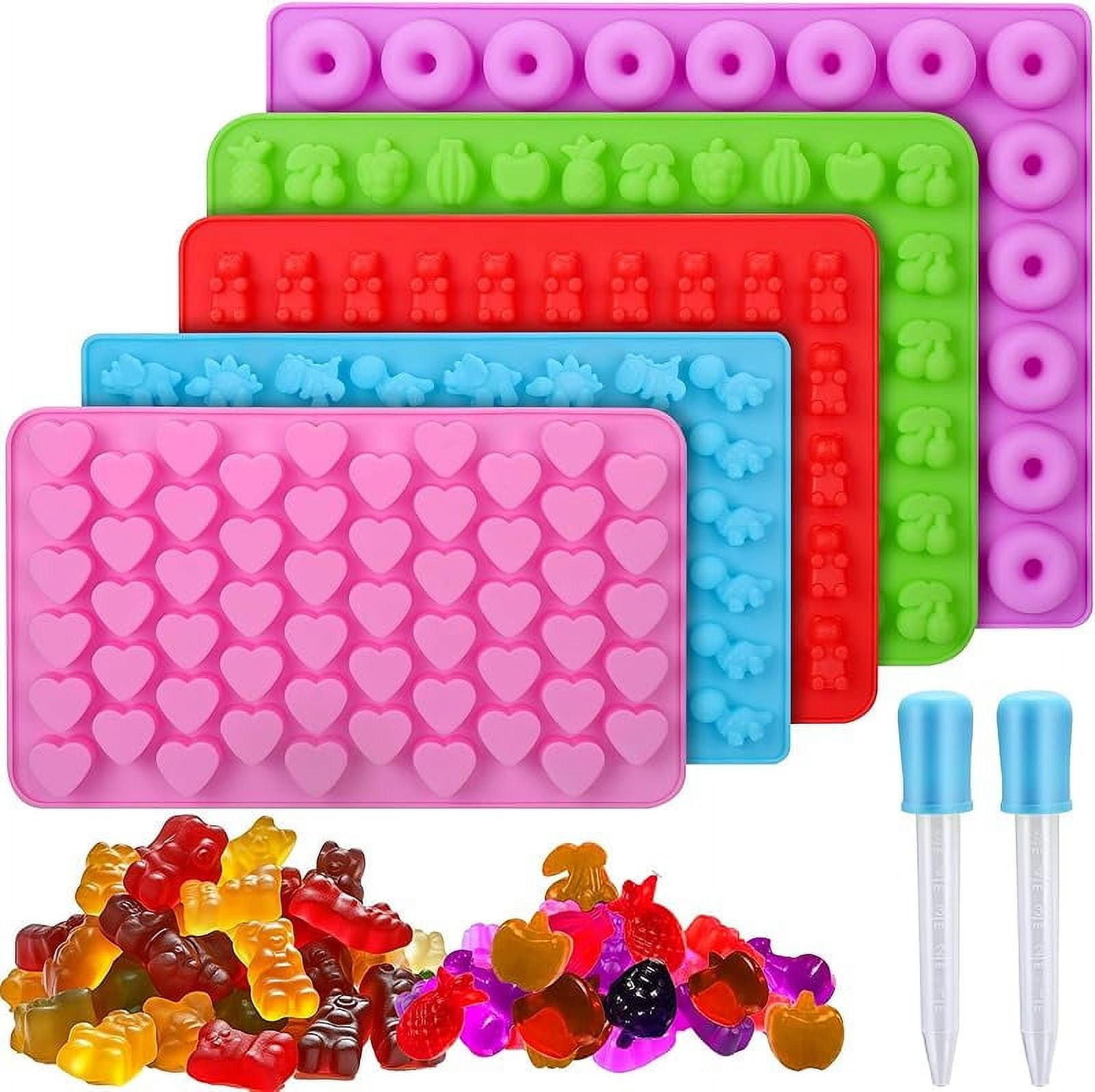 Palksky 4PCS Fruit Snack Molds Silicone, Gummy Molds Trays with Dropper ...