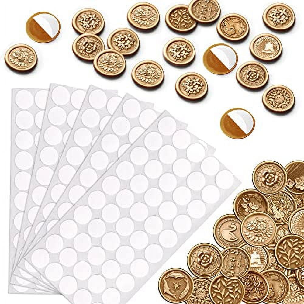 Palksky Adhesive Dots for Wax Seal, 250PCS Adhesive Wax Seal Backing ...