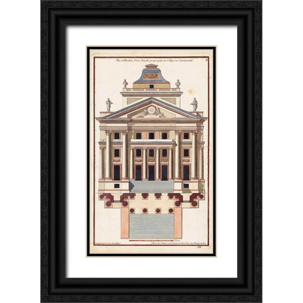 Palladio, Andrea 16x24 Black Ornate Wood Framed with Double Matting ...