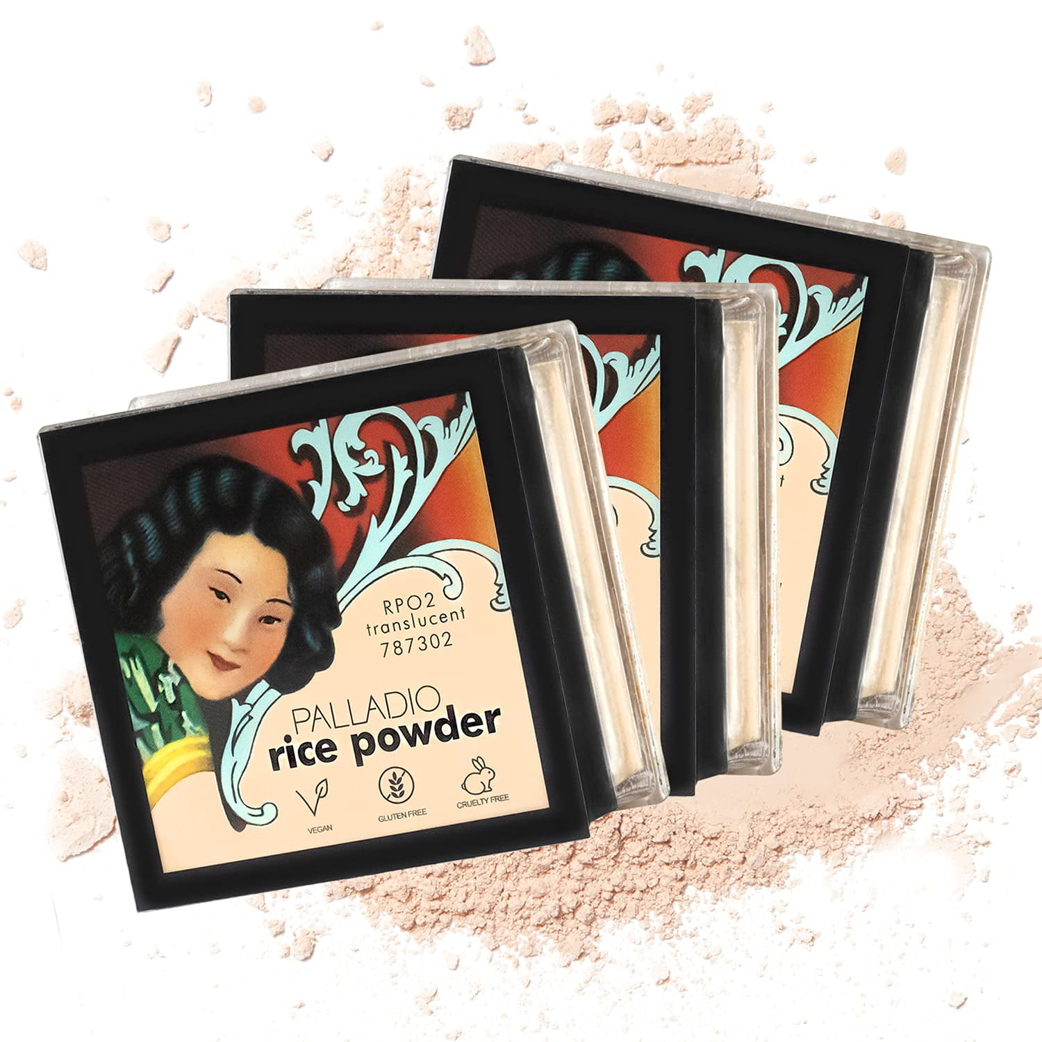 Palladio Natural Cosmetics Rice Powder, Translucent, Oil Absorbing ...