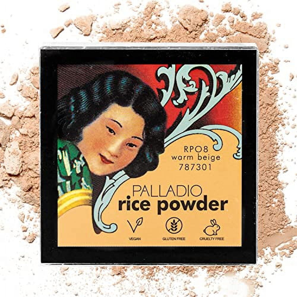 Palladio Rice Powder, Warm Beige, Loose Setting Powder, Absorbs Oil ...