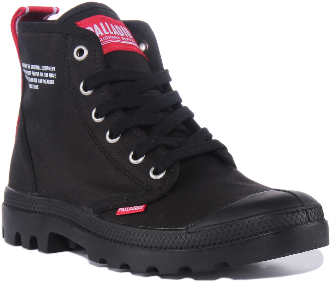 Palladium Pampa Hi Dare Women's Lace Up Canvas Ankle Boot In Black Size ...