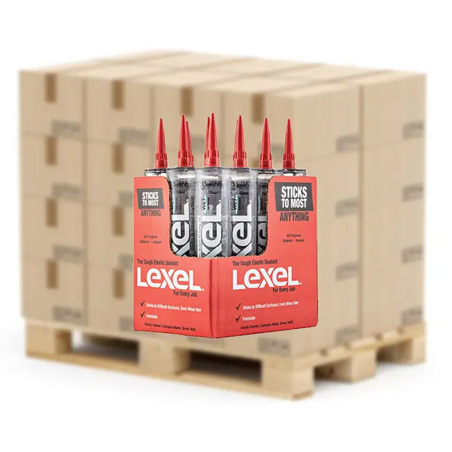 Pallet (1500 ct) of 10.5 oz Sashco 13010 Clear Lexel Synthetic Rubber ...