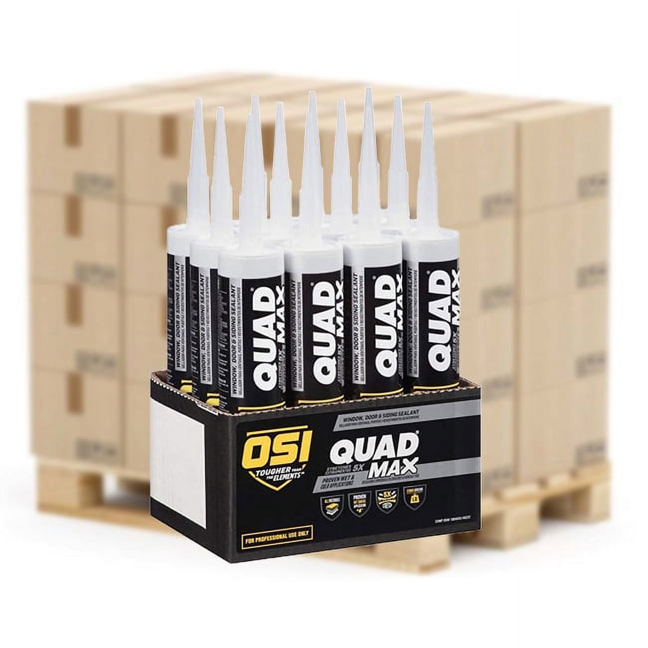 Pallet (1680 ct) of 9.5 oz OSI 1868684 White 001 Quad Max Window, Door ...
