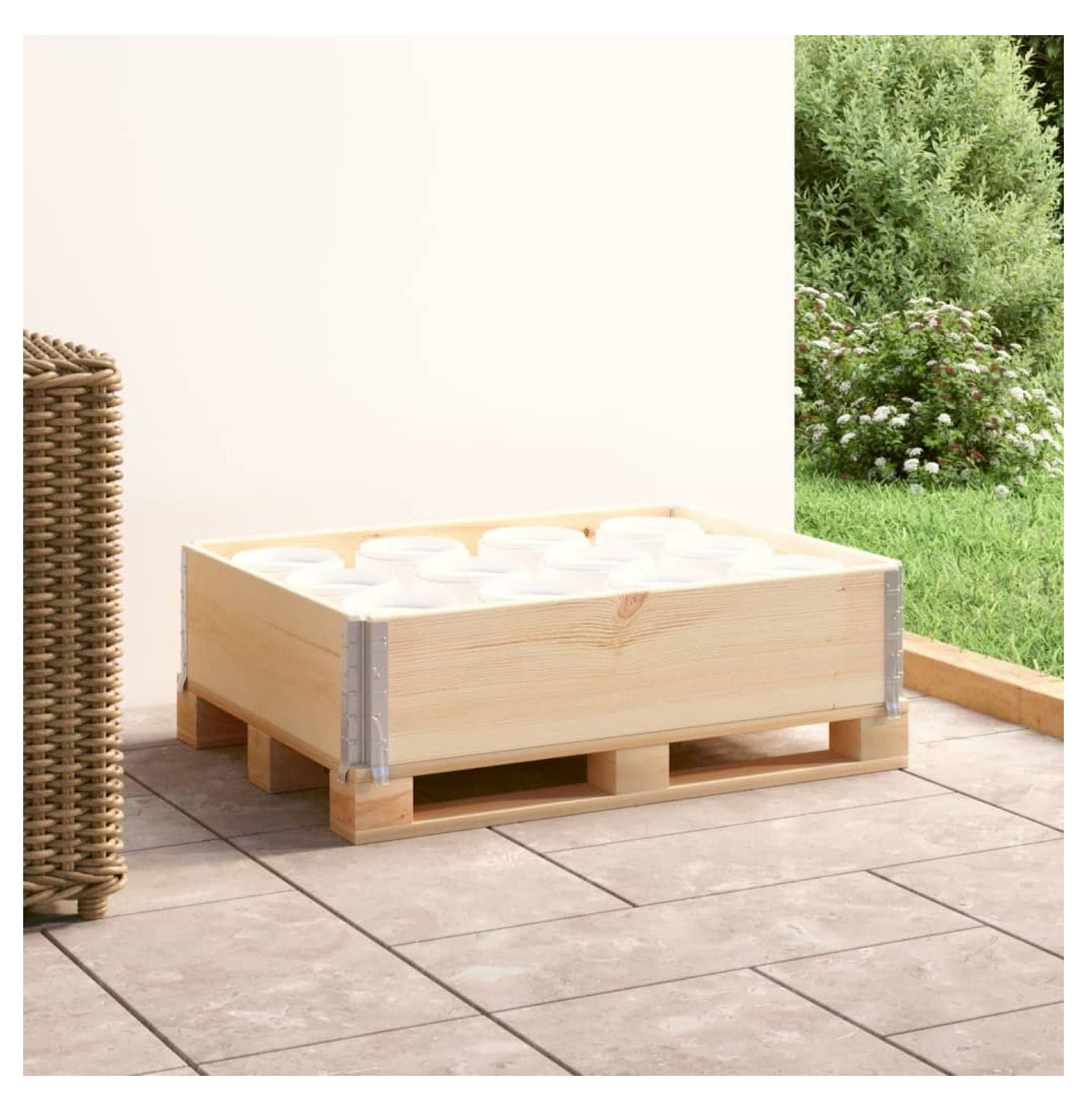 Pallet Collar 23.6x31.5 Inch - Solid Pine Wood Stackable Pallet ...
