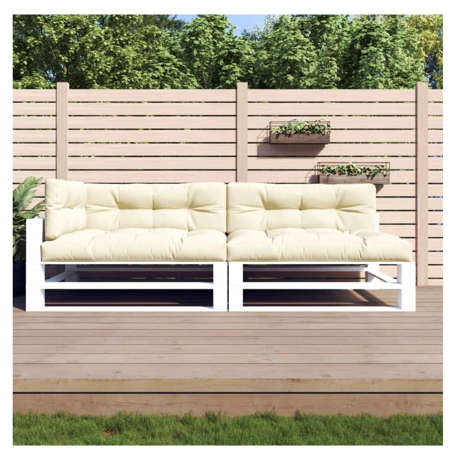 Pallet Cushions 5 pcs Cream Fabric - Walmart.com