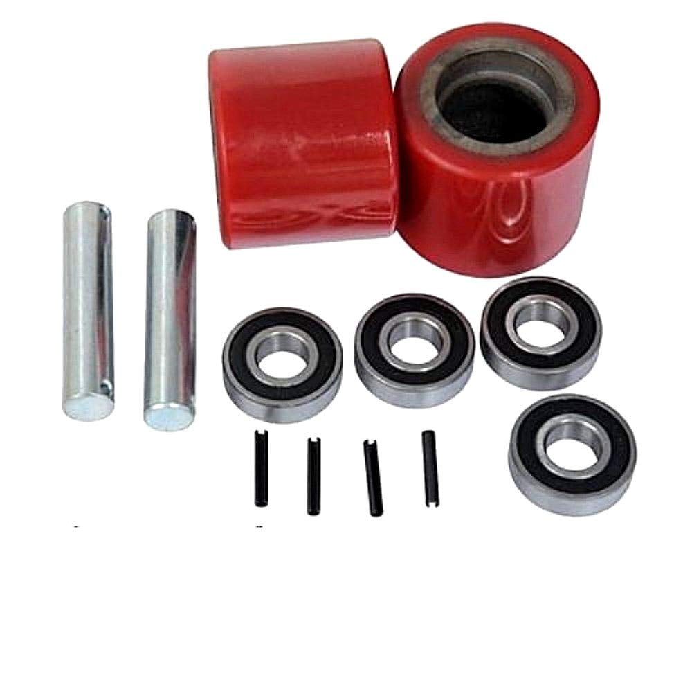 Pallet Jack Truck Load Wheels Full Set with Axles 3" x 3.75" Pair Front ...