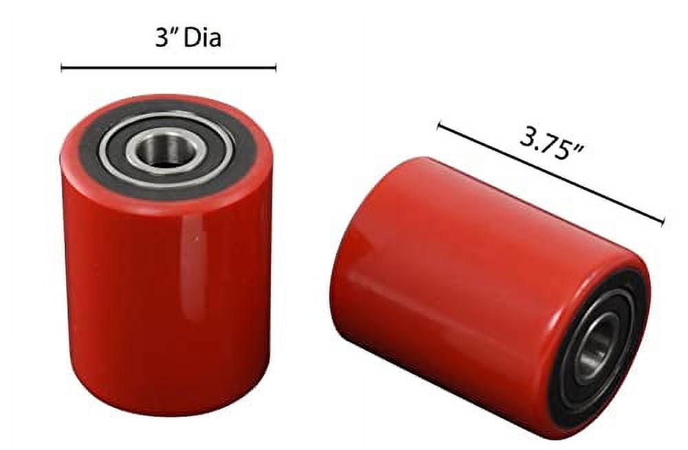 Pallet Jack/Truck Load Wheels Set (2 pcs) 3" x 3.75" with Bearings ID ...