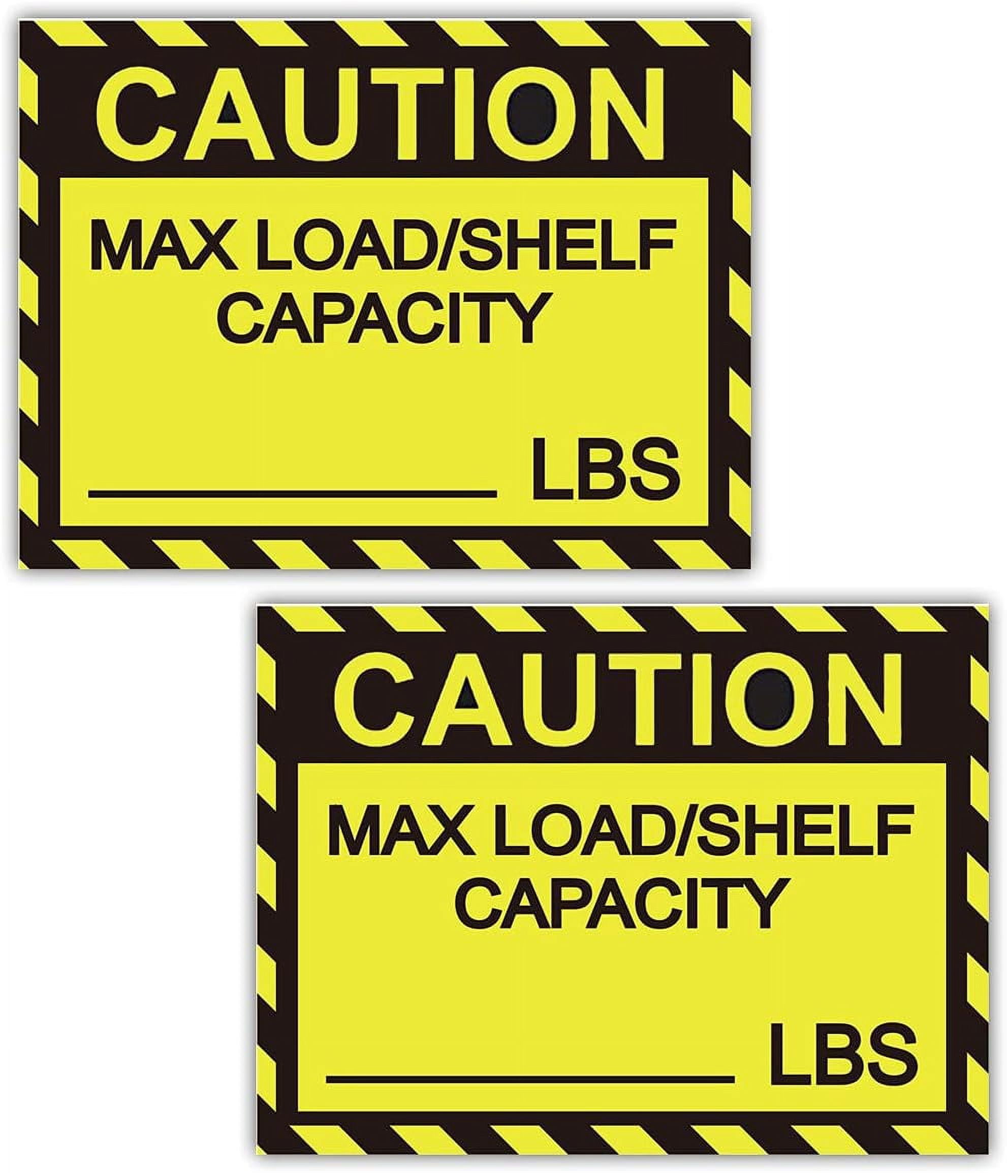 Pallet Rack Capacity Labels 3×4 Inch Caution MAX Load/Shelf LBS Warning ...