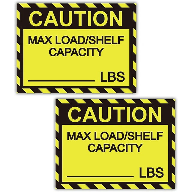 Pallet Rack Capacity Labels 3×4 Inch Caution MAX Load/Shelf LBS Warning ...
