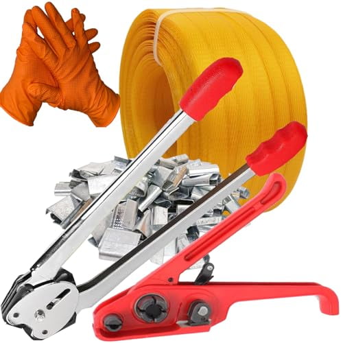 Pallet Strapping Kit with Tensioning Tool, 1/2"x4000" Poly Strapping ...