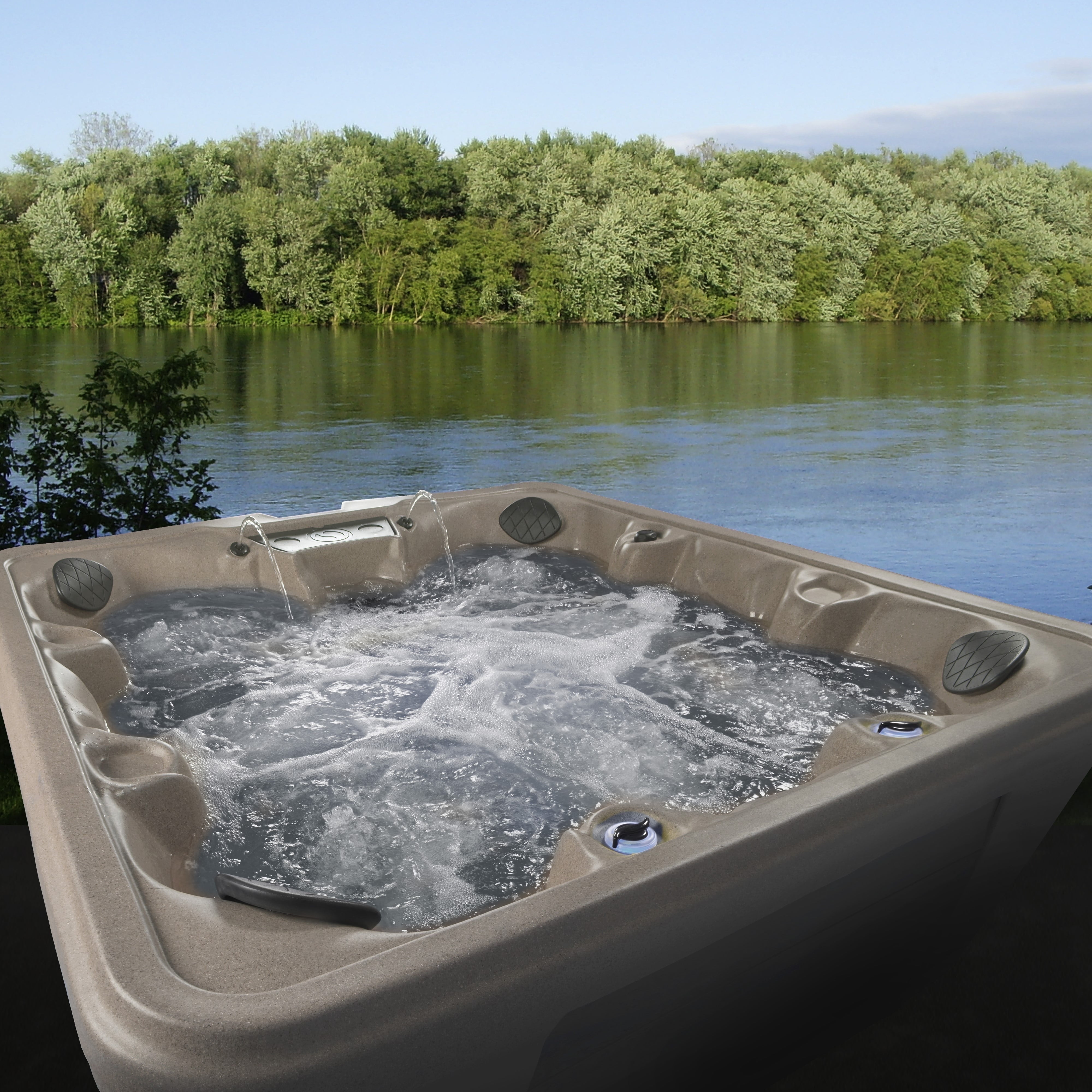 Palm Beach 6-7-Person 30-Jets, 82-Port Non-Lounger Spa with Ice Bucket ...
