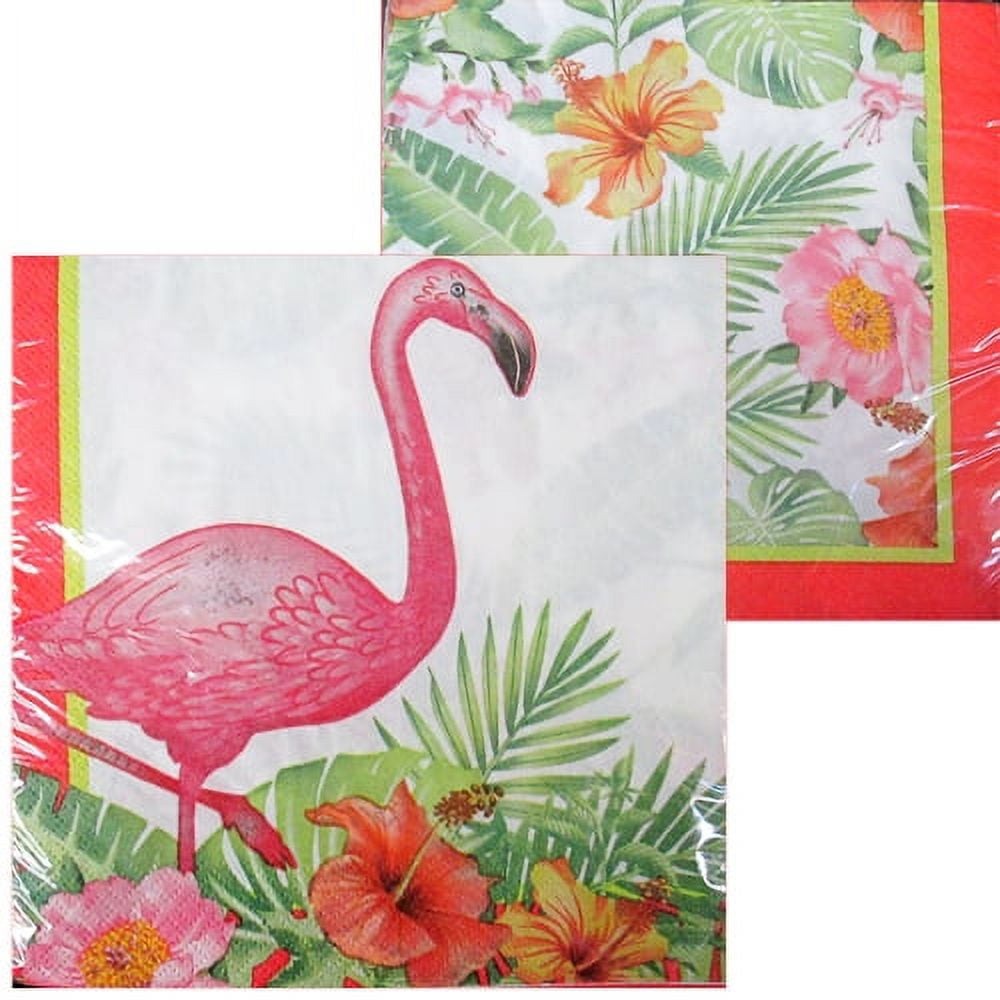 Palm Beach Flamingo Tropical Beach Luau Theme Party Paper Luncheon ...