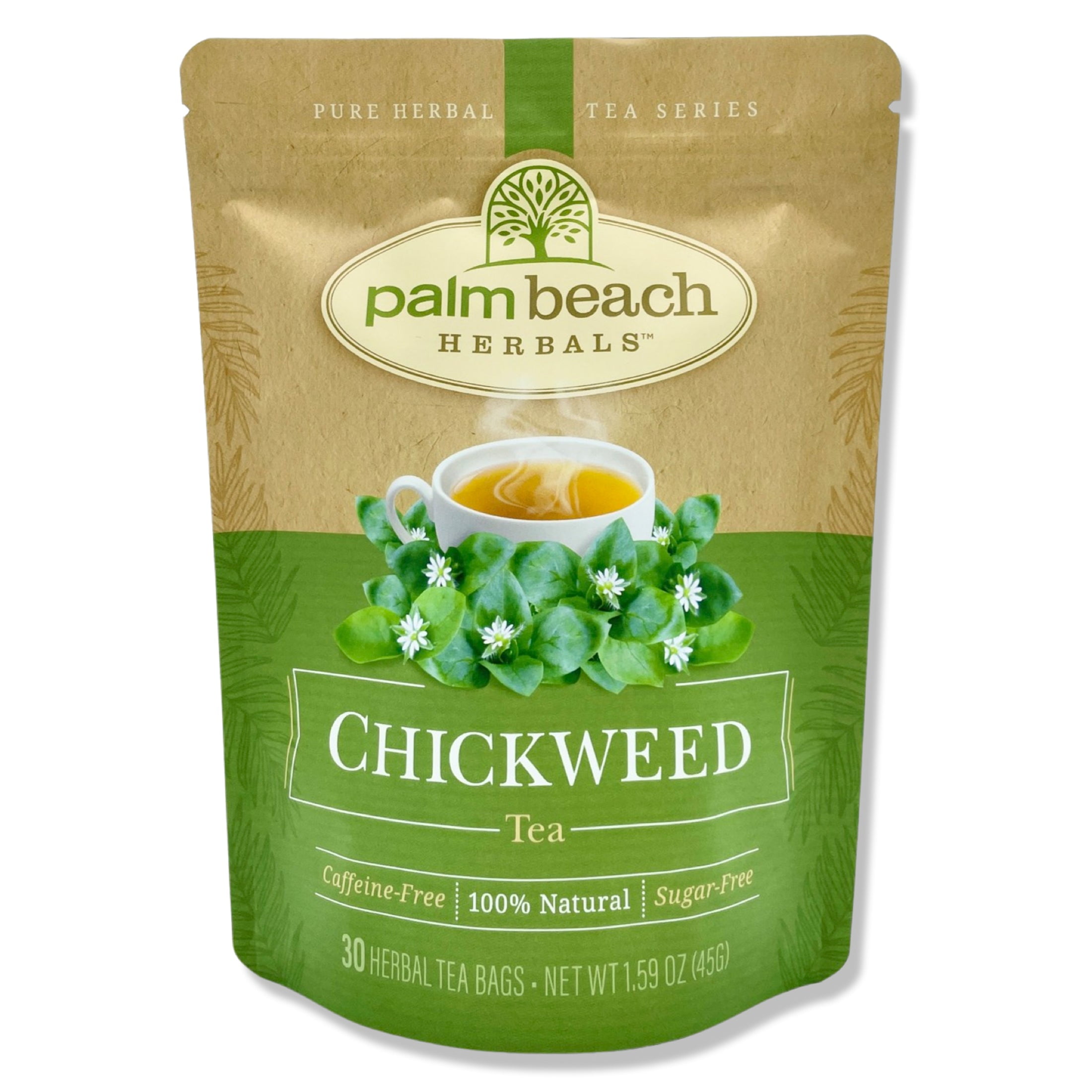 Palm Beach Herbals Chickweed Tea, 30 Count Tea Bags, Caffeine-Free ...