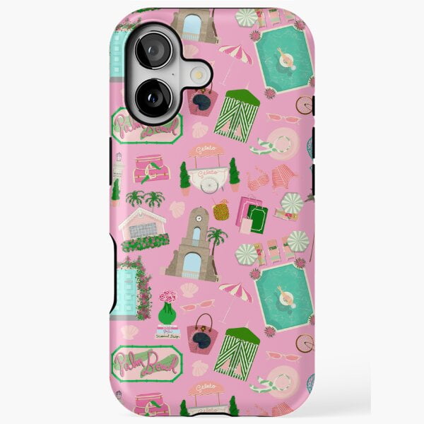 Palm Beach Vacation Tropical Coastal Landscape Travel Case with iPhone ...