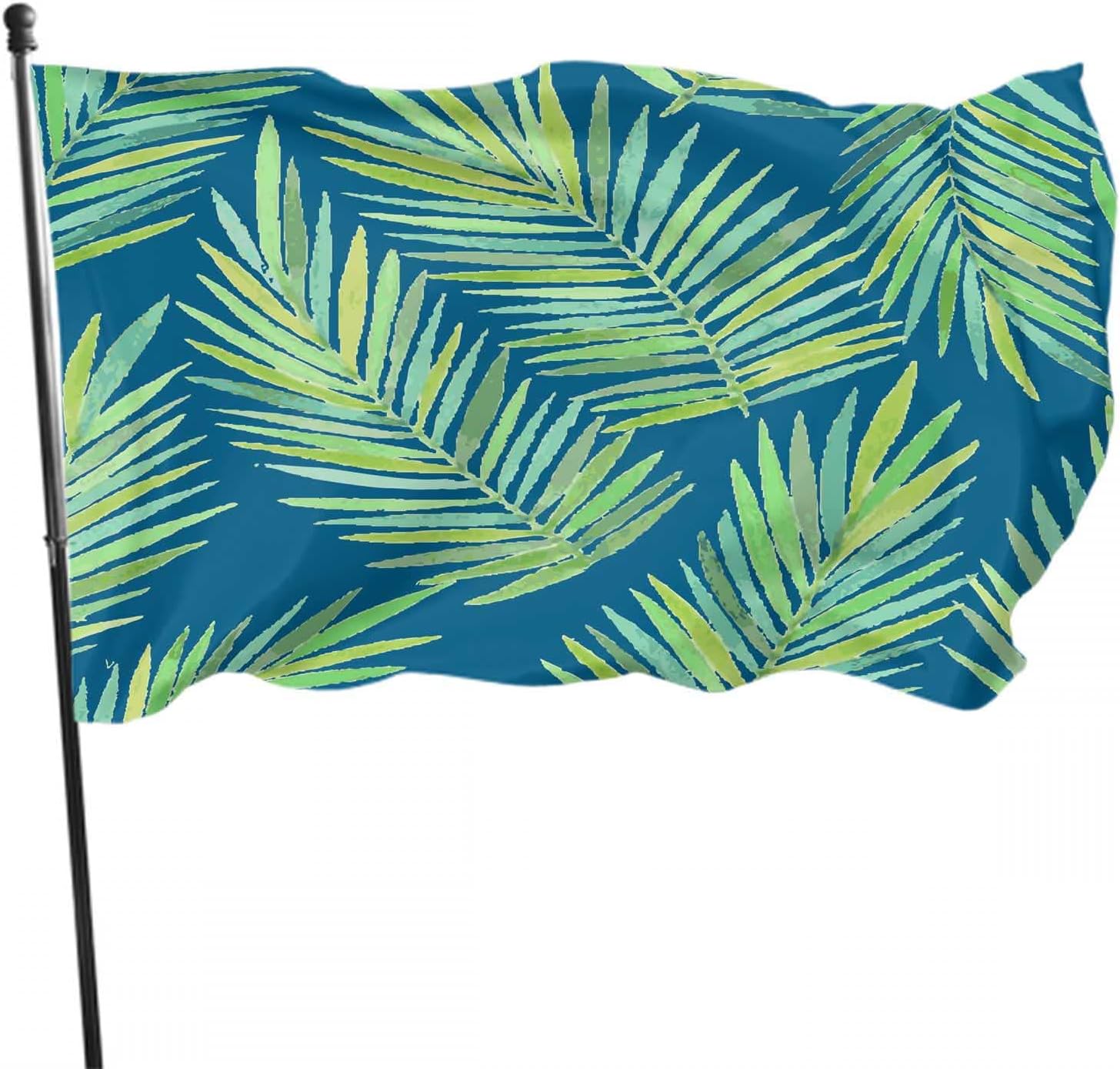 Palm Branches Flag Double Sided Large Banner Watercolor Floral Hawaiian ...