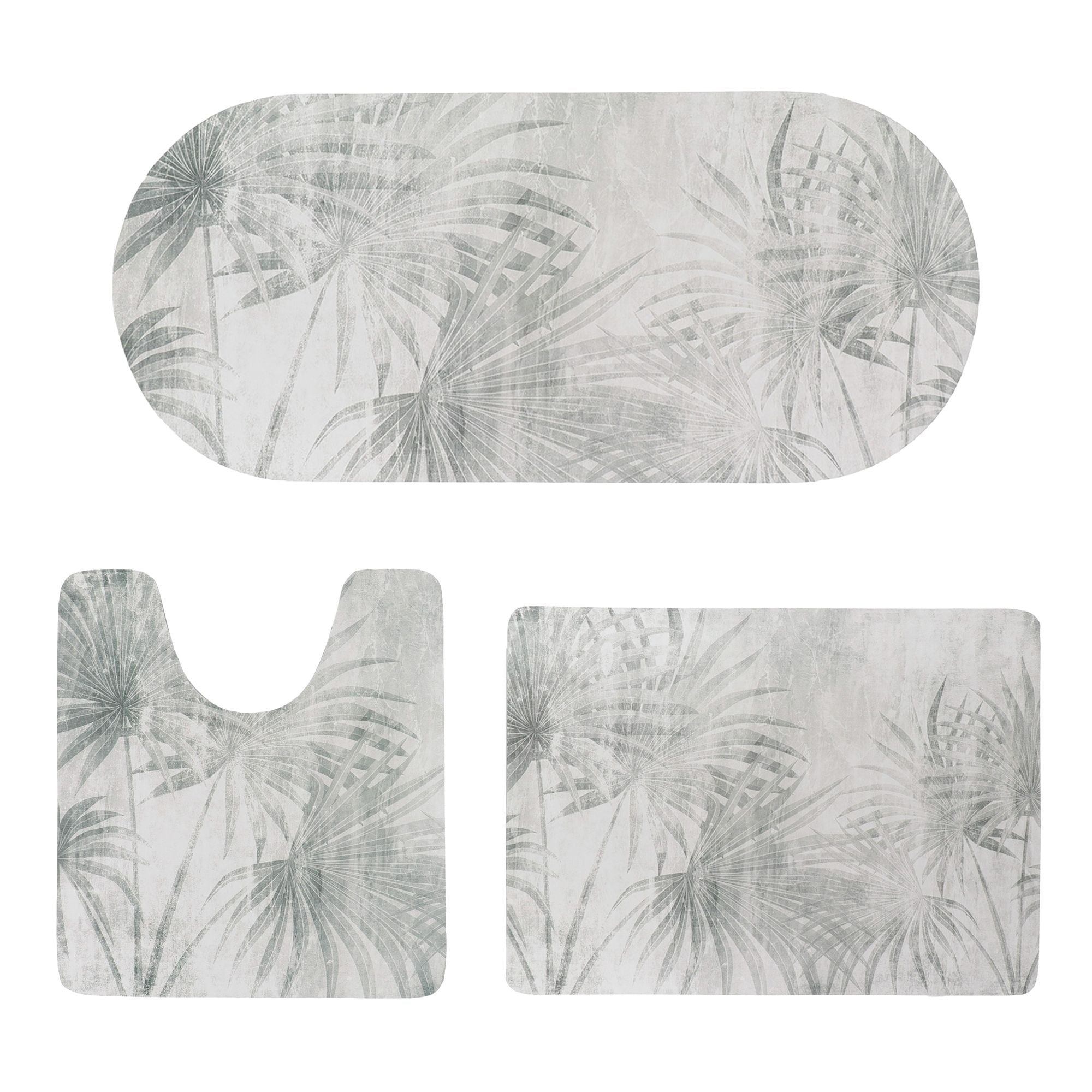 Evideco French Home Goods Palm Breeze 3-Piece Bath Mat Set – Includes ...
