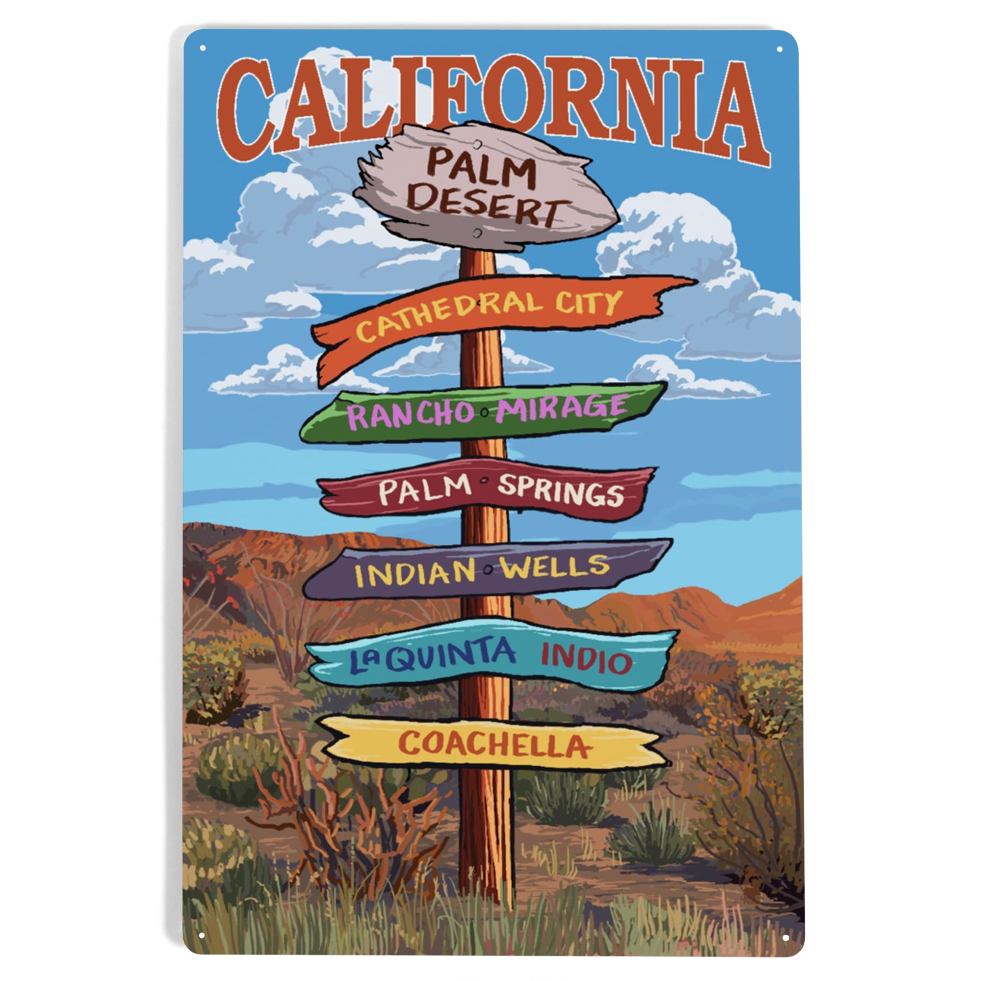 Palm Desert, California, Destinations Sign (12x18 Aluminum Art, Indoor ...