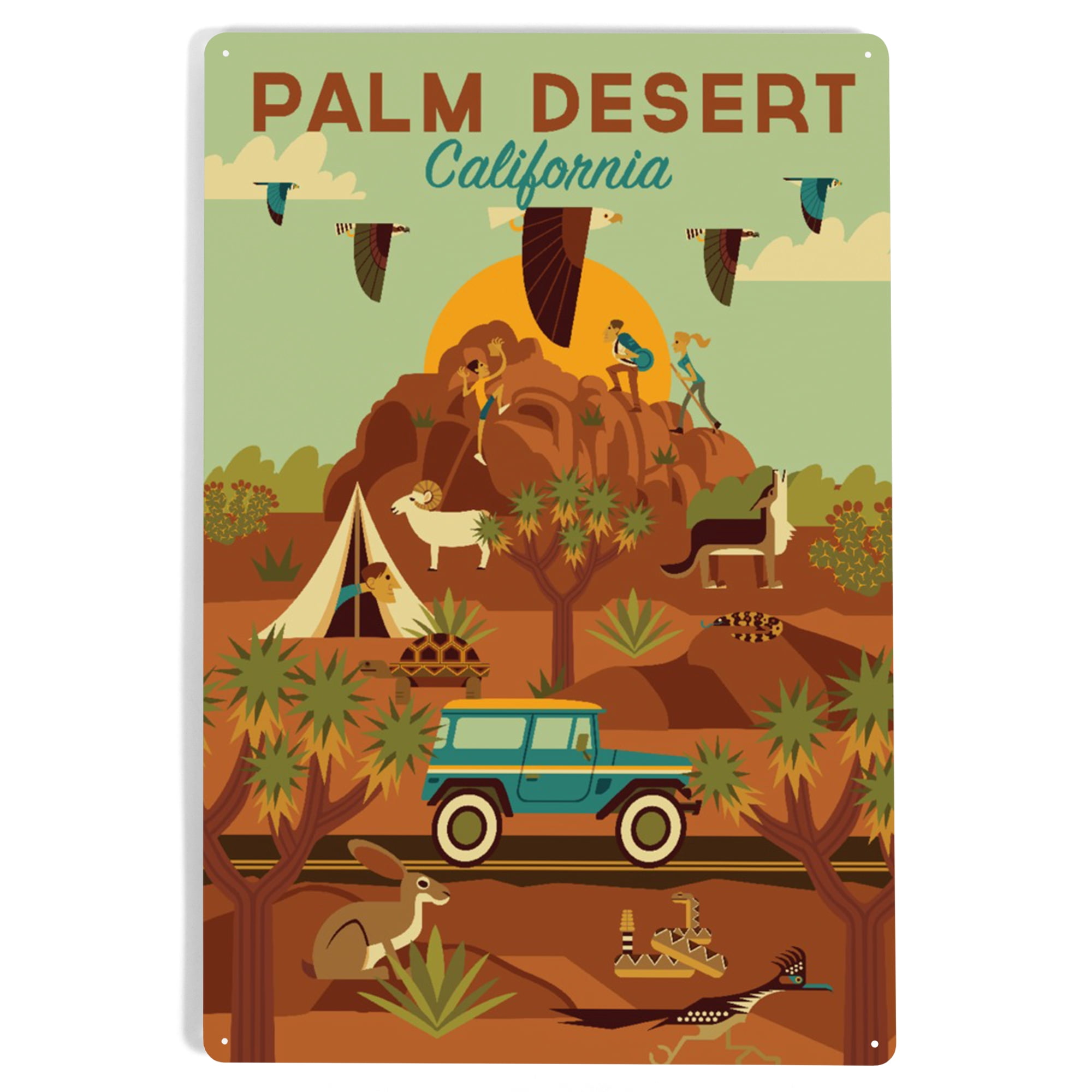 Palm Desert, California, Geometric (12x18 Aluminum Art, Indoor Outdoor ...