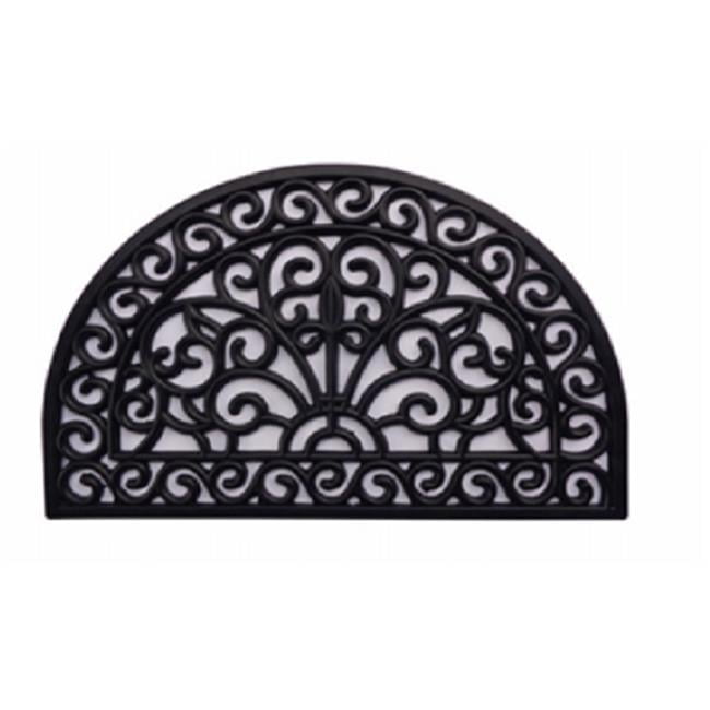Palm Fibre 236175 11 mm Rubber Iron Gate Mat Scroll Half Round Mat ...