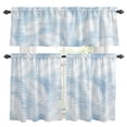 Palm Fronds Kitchen Curtains Set for Windows, Rustic Leaf Plant Sky ...