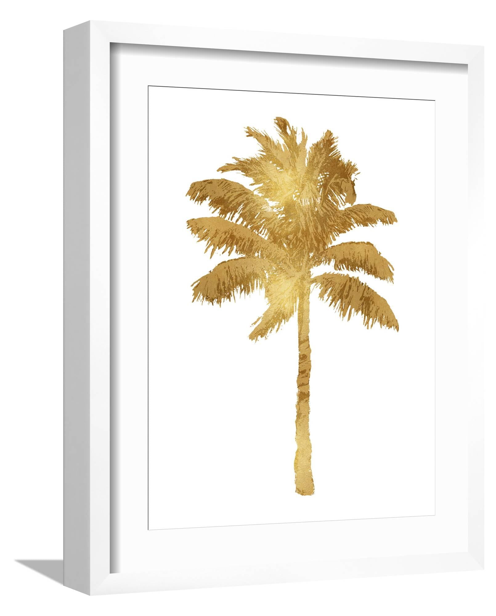 Art.com Palm Gold I Art Print by Kristen Drew, White Frame Wall Art, 17 ...
