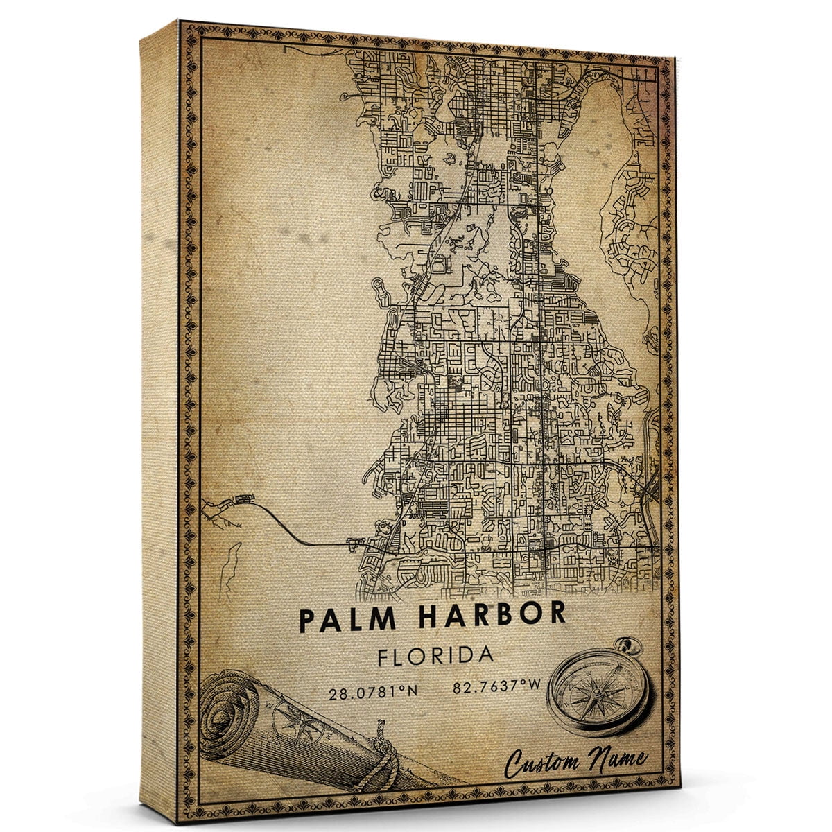 Palm Harbor Map Poster, Florida Map Art Poster, Canvas, Palm Harbor Map ...