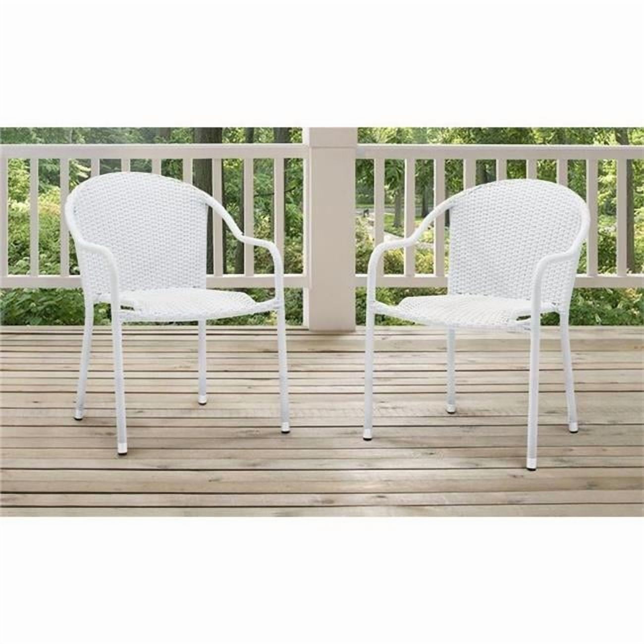 Palm Harbor Outdoor Wicker Cafe Seating Set, White - 3 Piece - Walmart.com