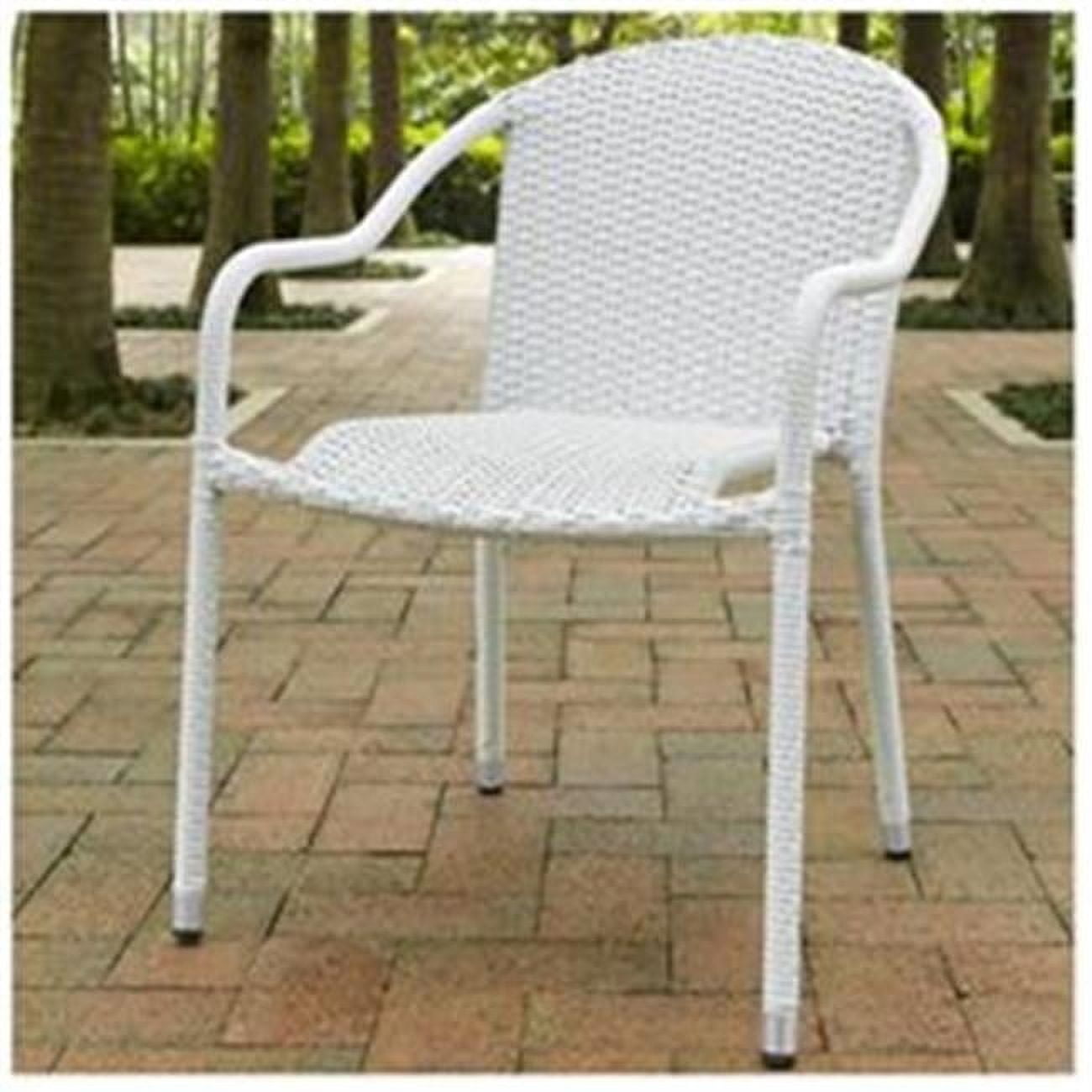 Palm Harbor Outdoor Wicker Stackable Chairs, White - Set of 4 - Walmart.com