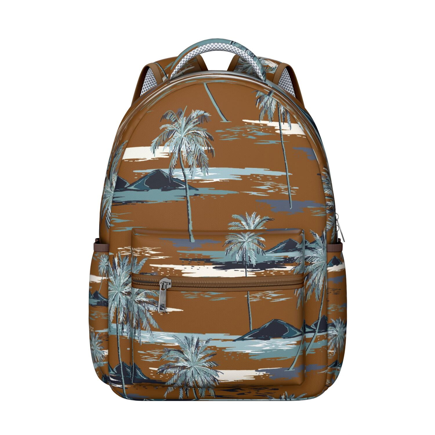 Palm Inspired Floral Backpack Hawaiian Aloha School Bag for Students ...